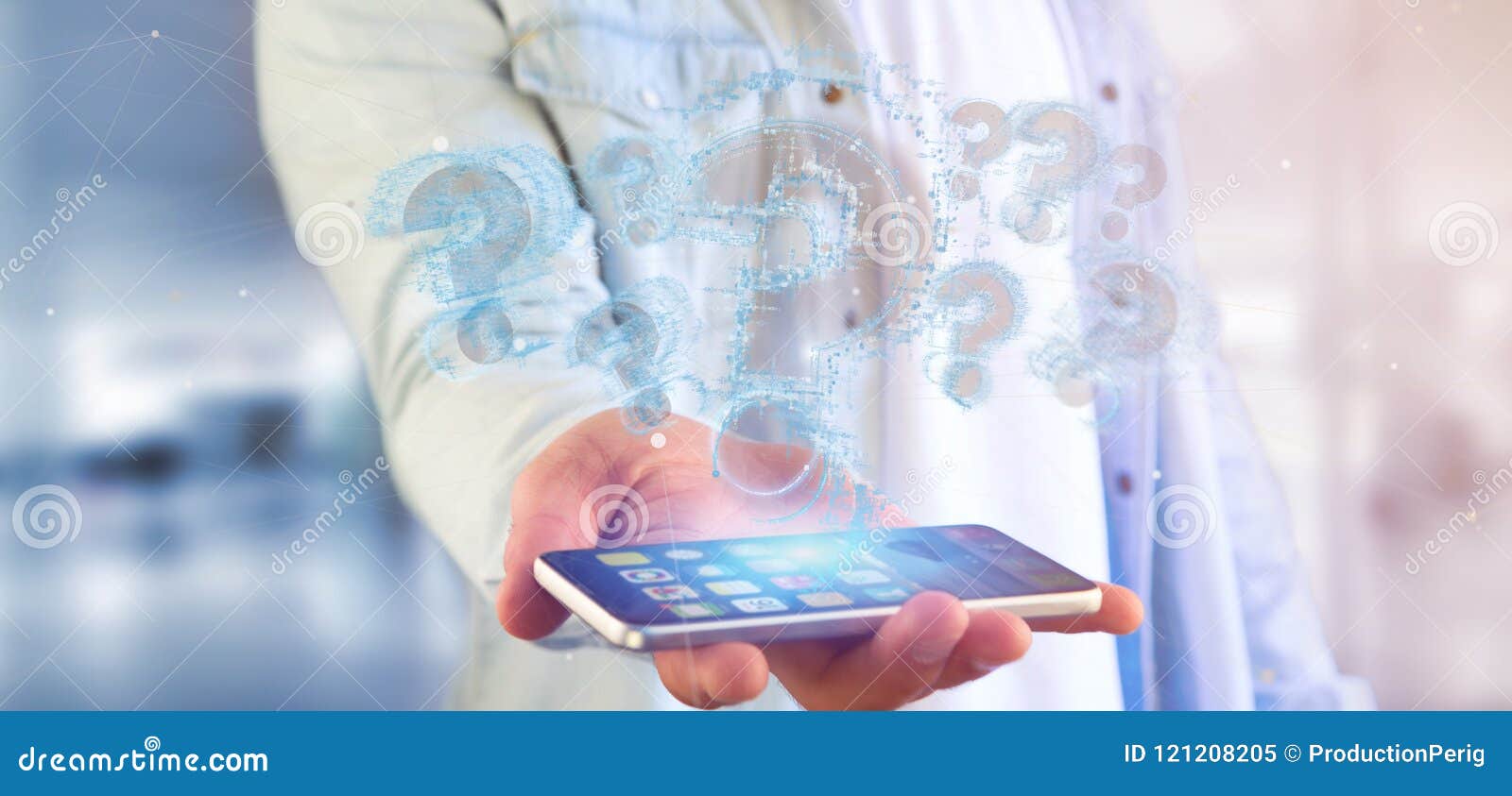 Man Holding a Question Mark Stock Image - Image of element, touching ...