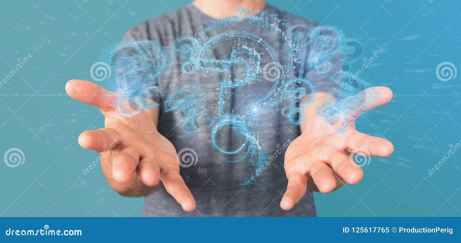 Man Holding a Question Mark Stock Image - Image of interrogation, mark ...