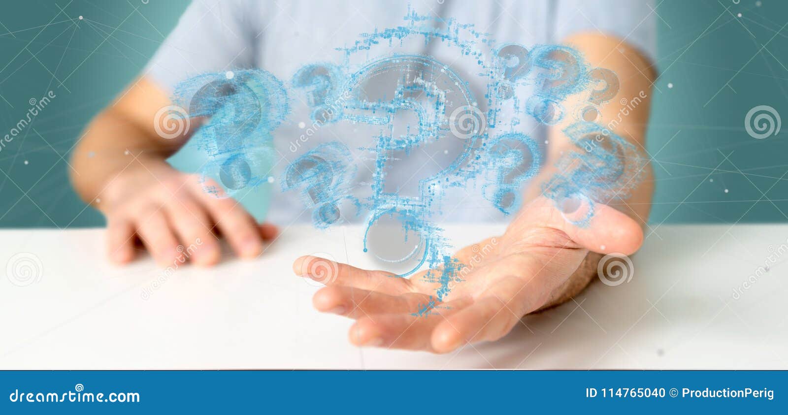 Man Holding a Question Mark Stock Photo - Image of businessman ...