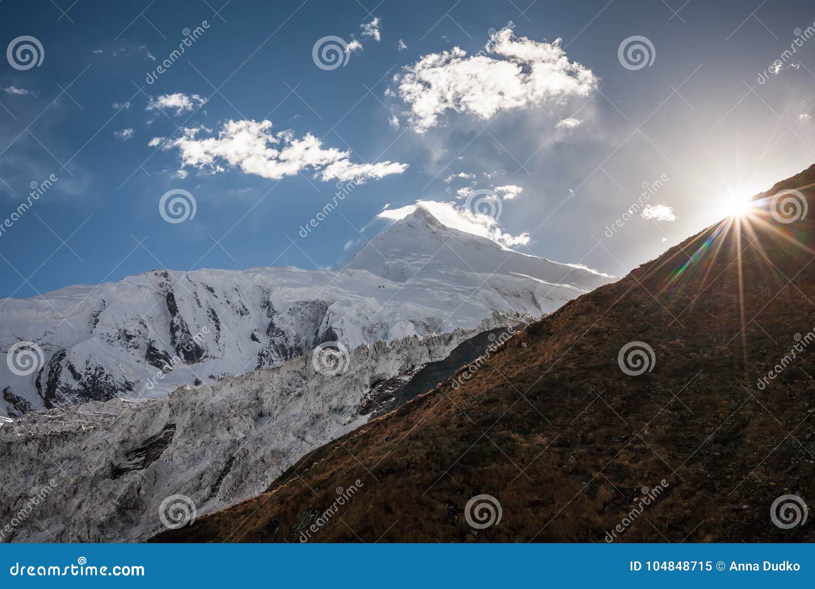 View at Manaslu Peak in Nepal Stock Image - Image of nature, travel ...