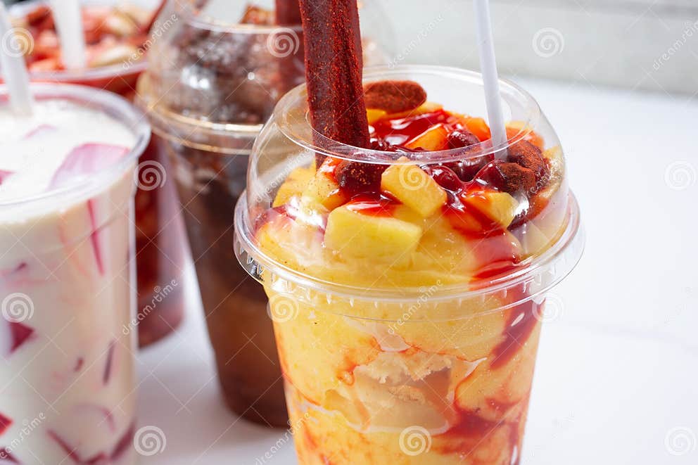 Mangonada Drink, Chamango Beverage Stock Photo - Image of mangoneada ...