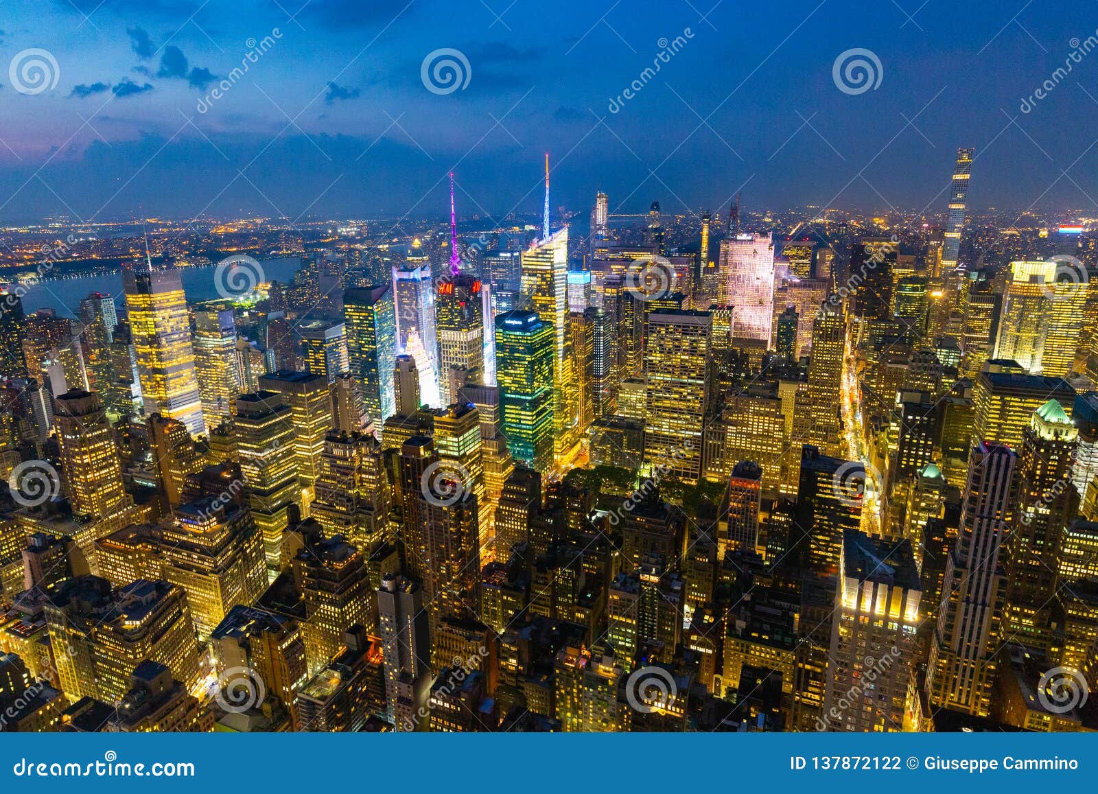 A View of Manhattan during the Sunset - New York Stock Photo - Image of ...