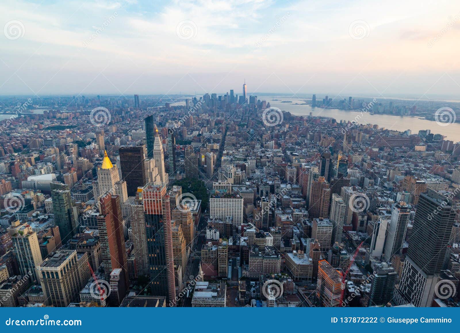 A View of Manhattan during the Sunset - New York Stock Photo - Image of ...