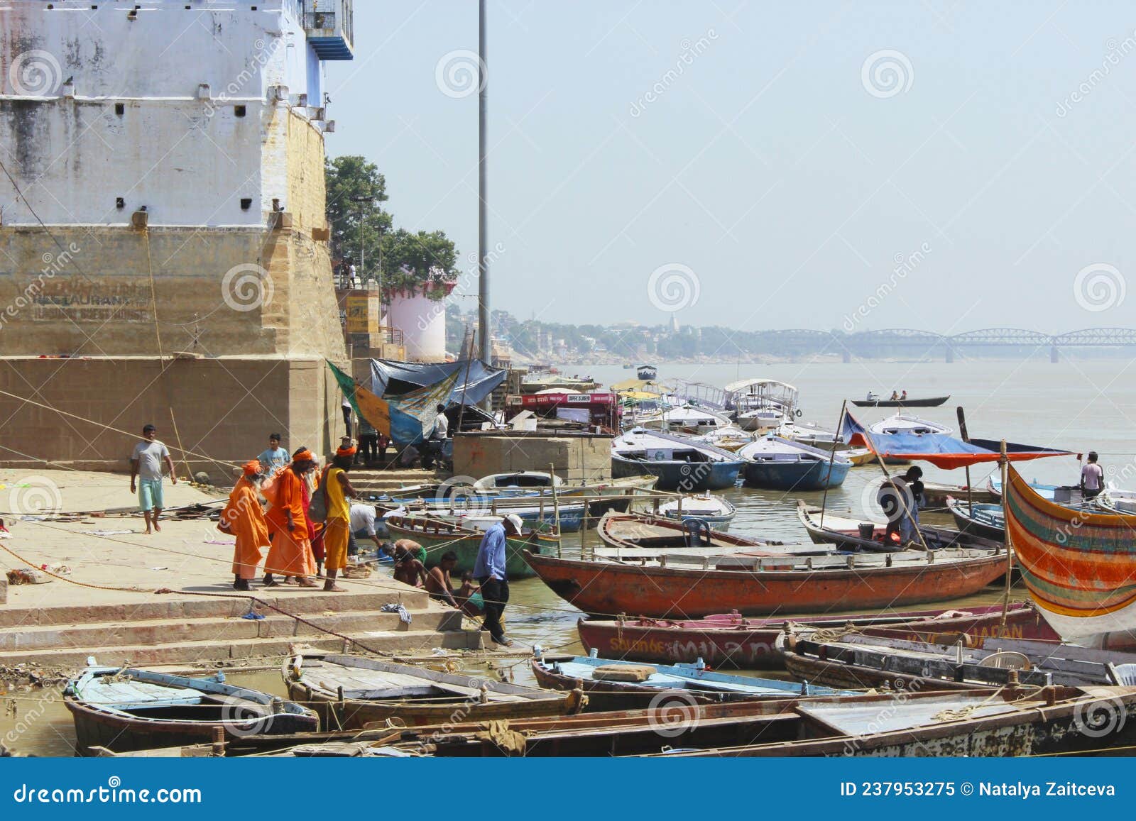View of the Manmandir Ghatt. Varanasi, India Editorial Image - Image of ...