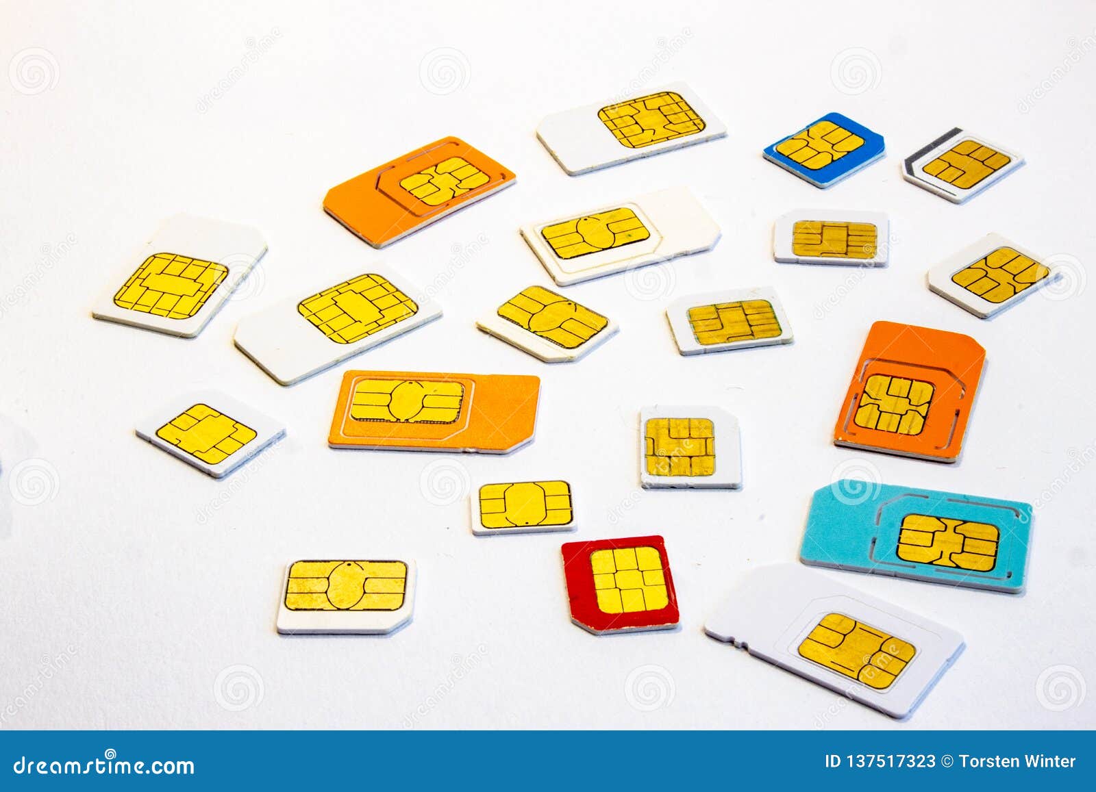 View of Many Sim Cards Different Formats and Colors Stock Image - Image ...