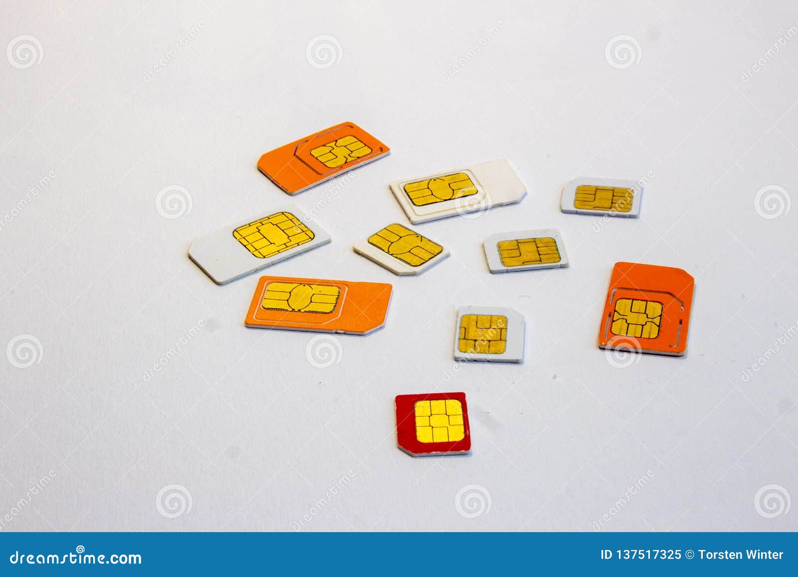 SIM Cards Of Different Form Factor On The Smartphone Stock Photo ...