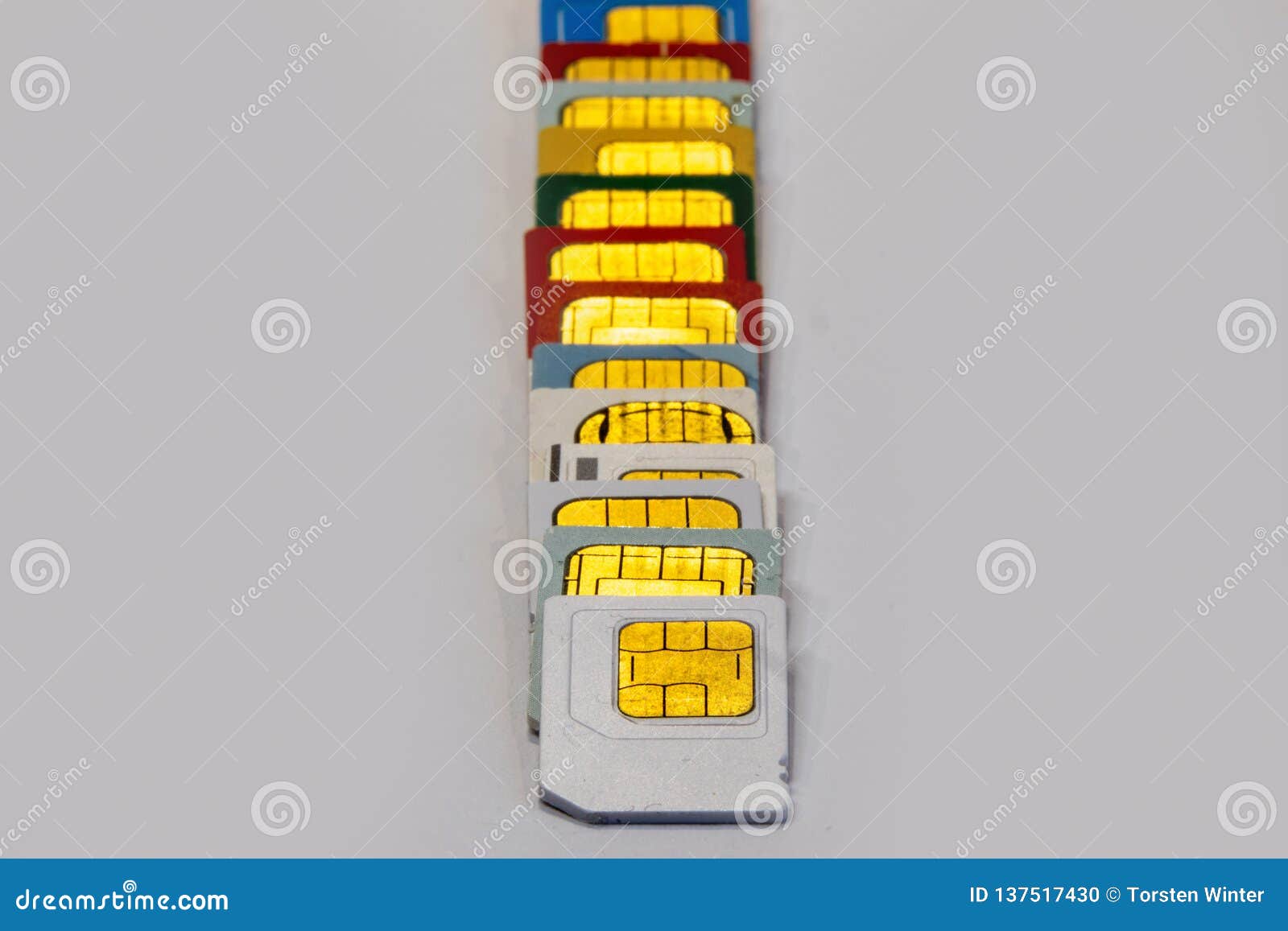 View of Many Sim Cards Different Formats and Colors Stock Photo - Image ...