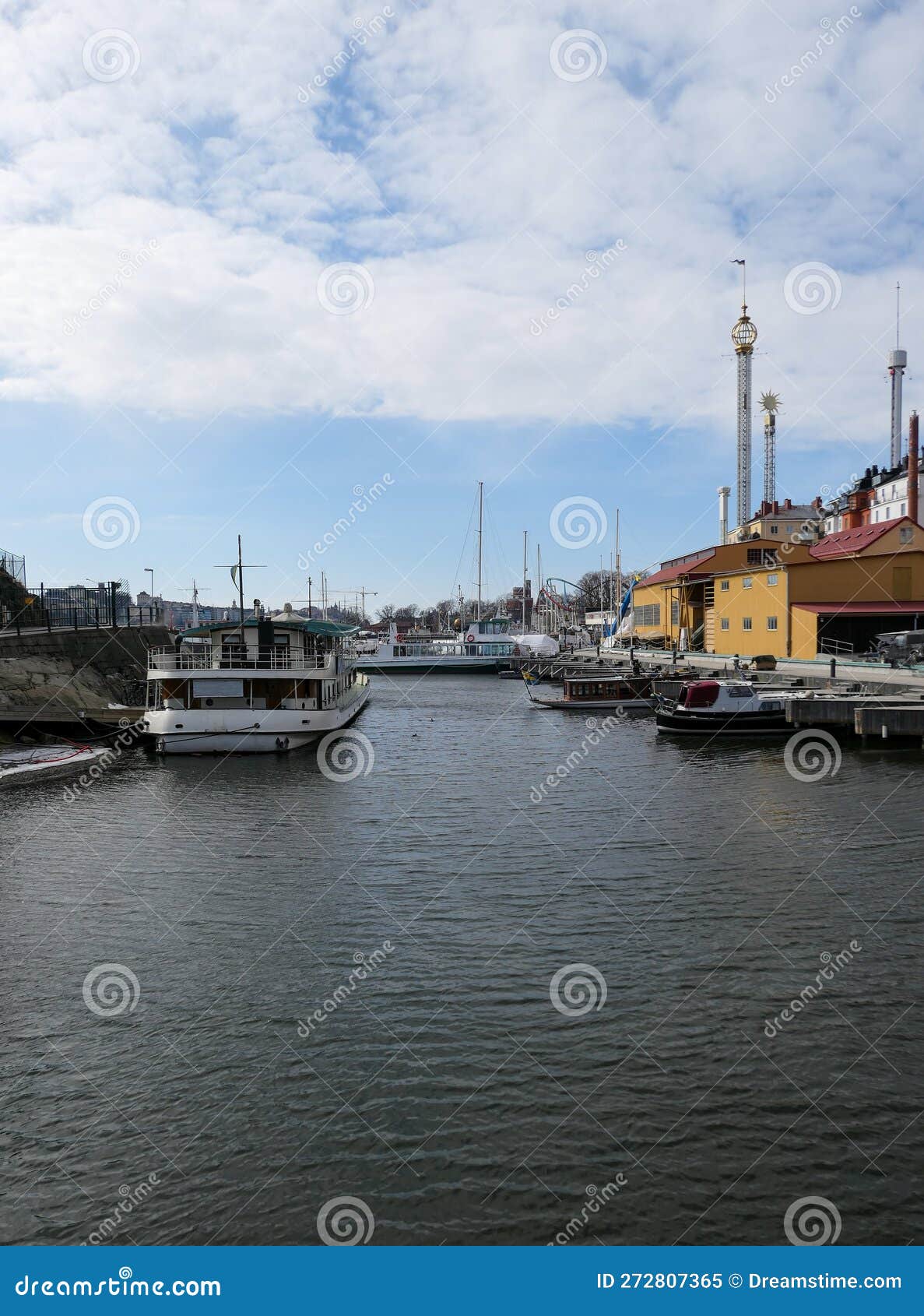 View of Marina at Harbor during Spring Stock Image - Image of docked ...