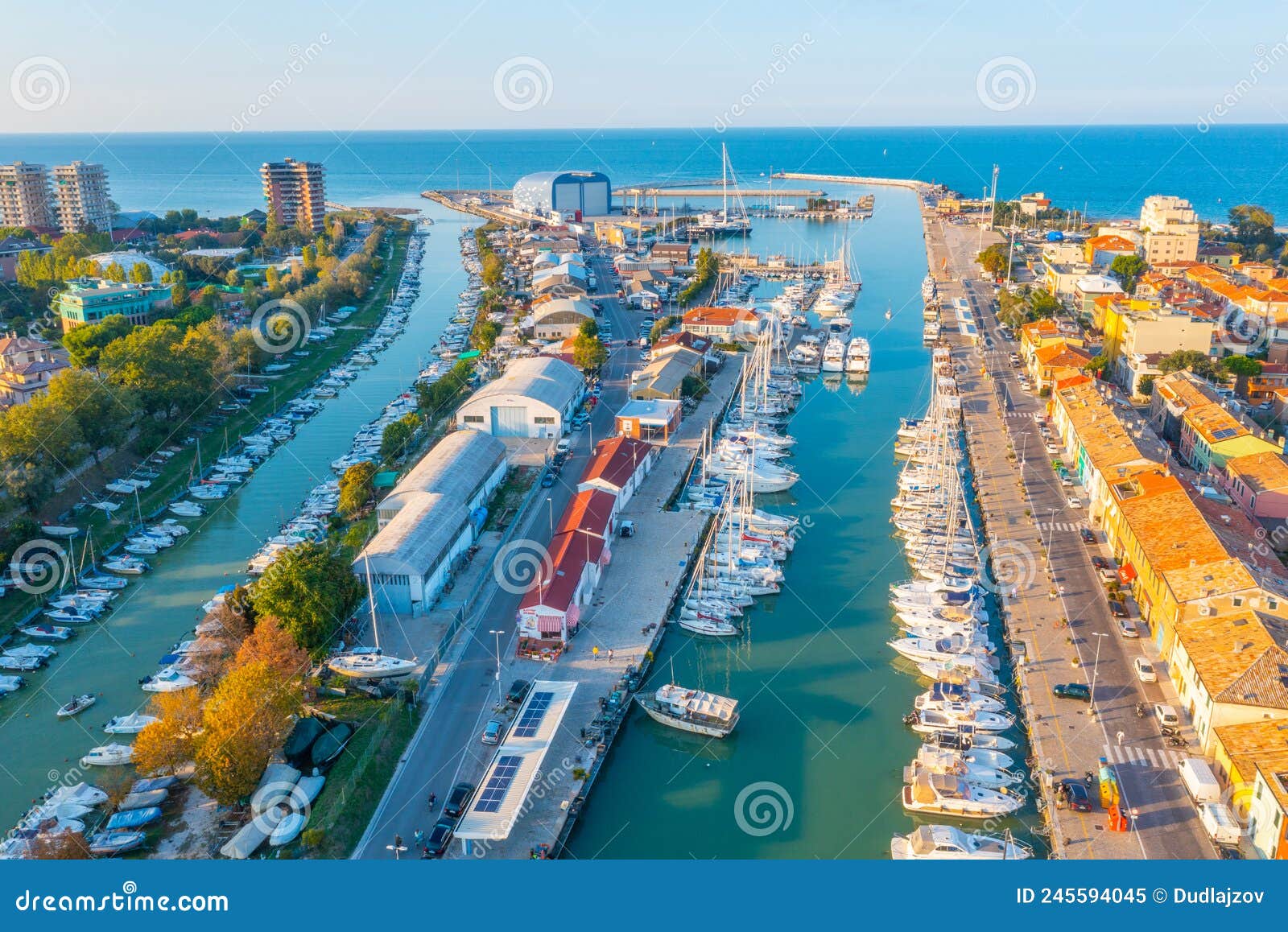 View of Marina in the Italian Town Pesaro Stock Image - Image of wharf ...