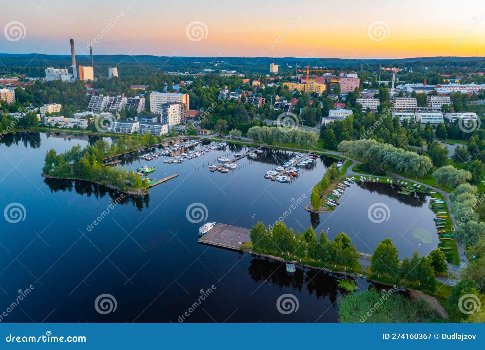 View of a Marina in Kuopio, Finland. Stock Image - Image of recreation ...