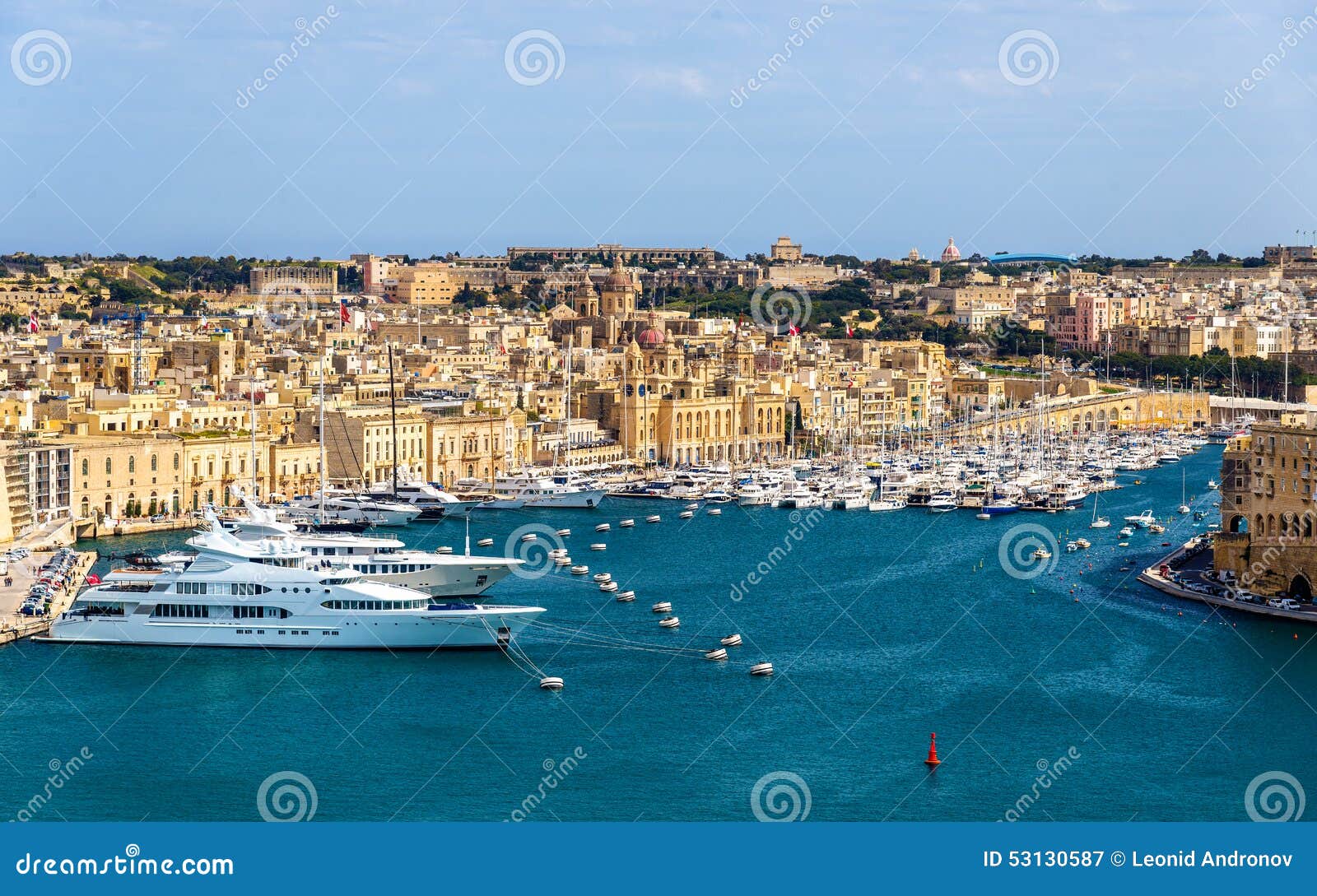 View of the Marina in Valletta Stock Image - Image of horizon, grand ...