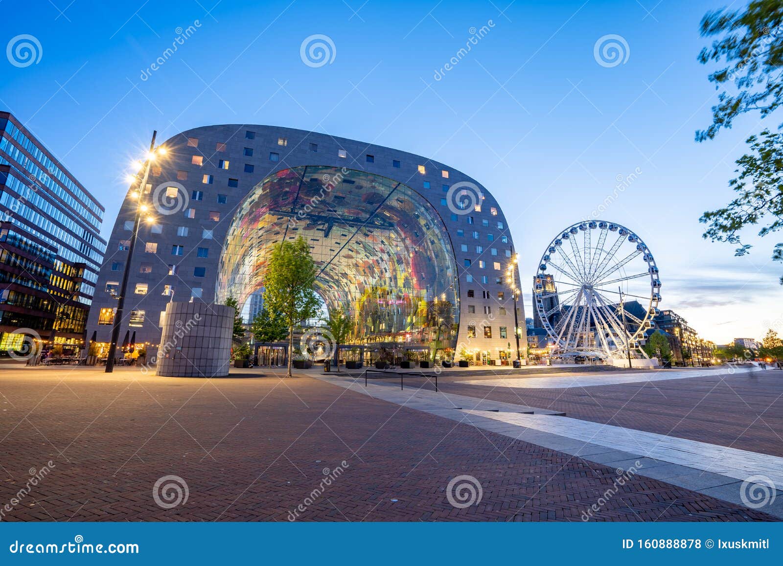 View of Markthal at Night in Rotterdam City, Netherlands Editorial ...