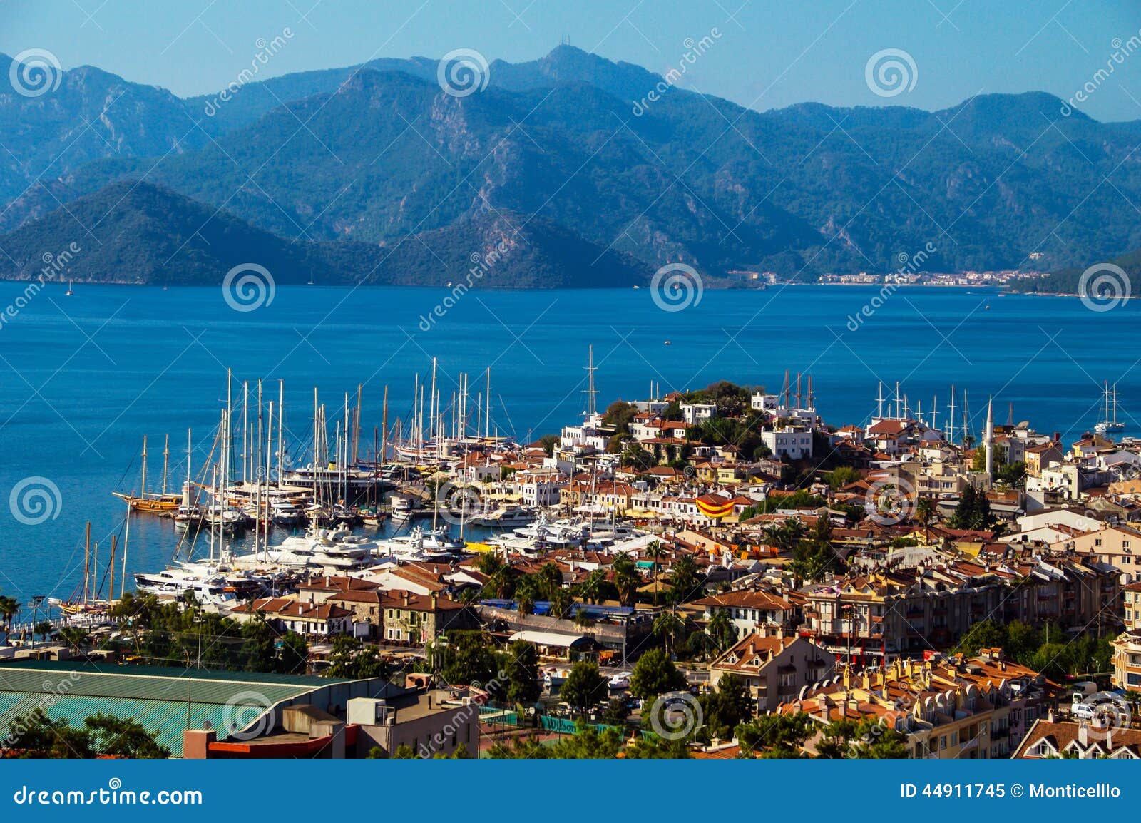 View of Marmaris Harbor on Turkish Riviera Stock Image - Image of ...