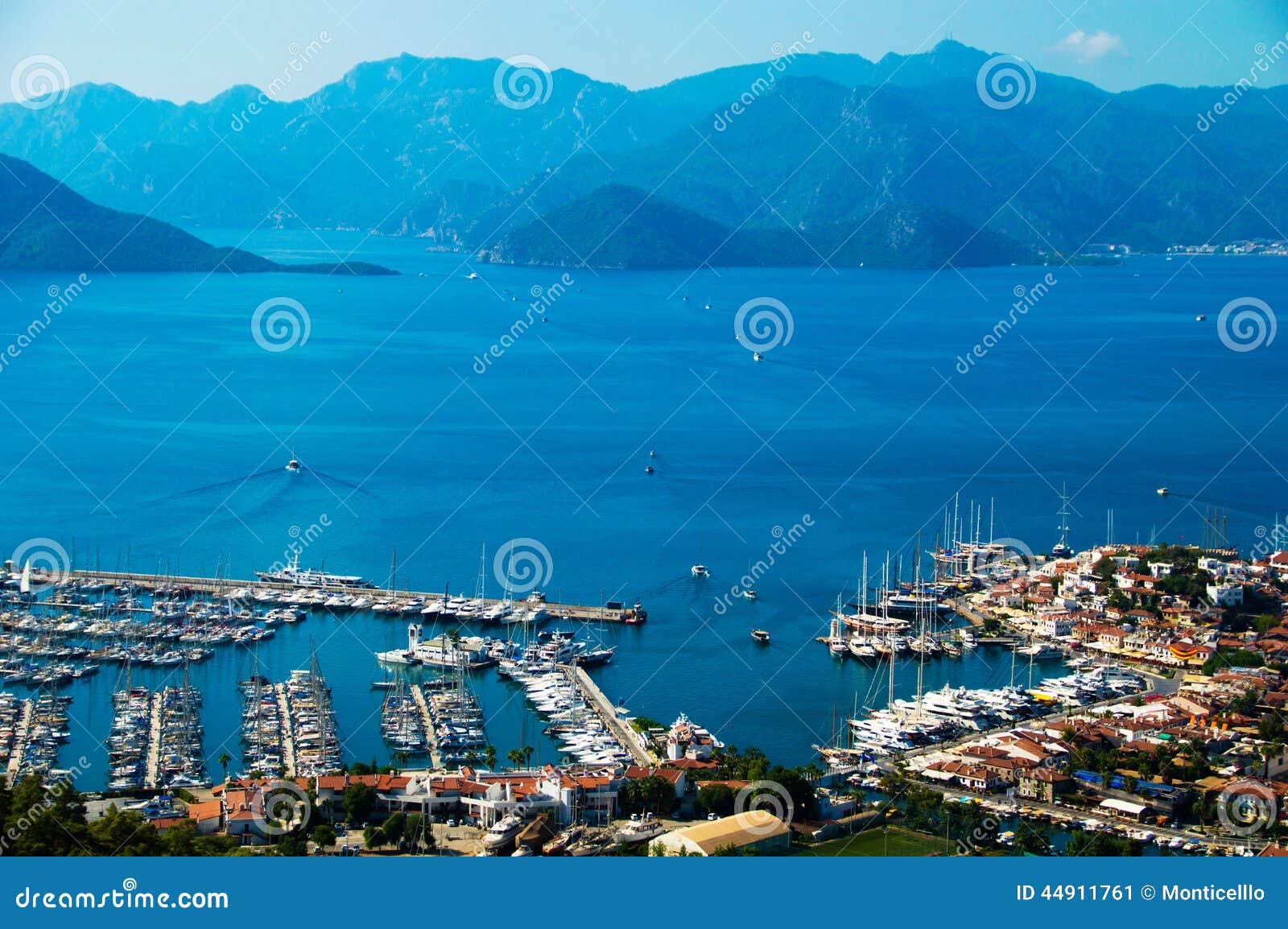 View of Marmaris Harbor on Turkish Riviera Stock Image - Image of ...