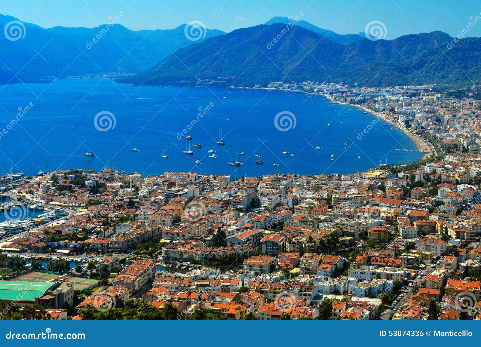 View of Marmaris Harbor on Turkish Riviera Stock Photo - Image of ...