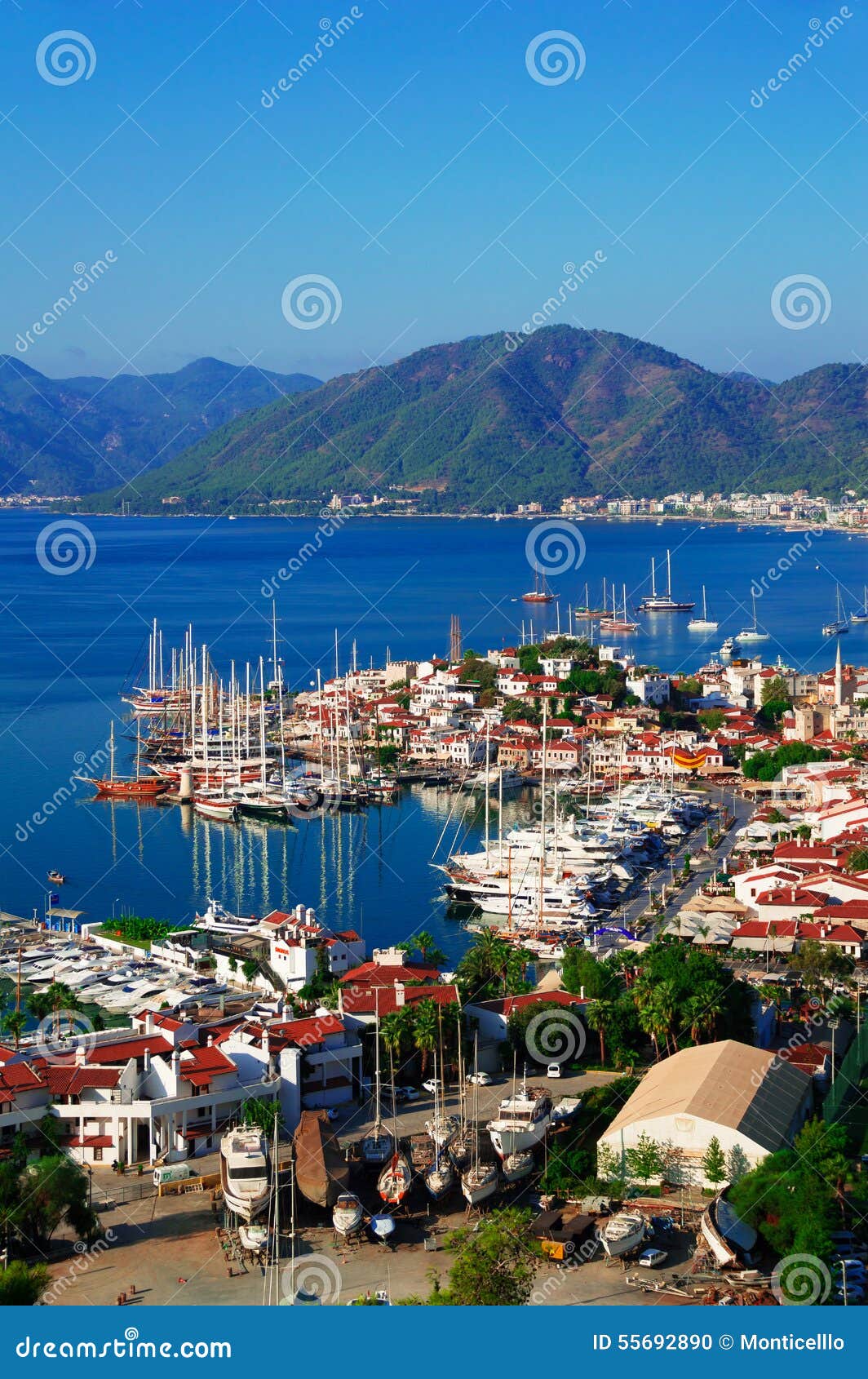 View of Marmaris Marina on Turkish Riviera Stock Photo - Image of ...