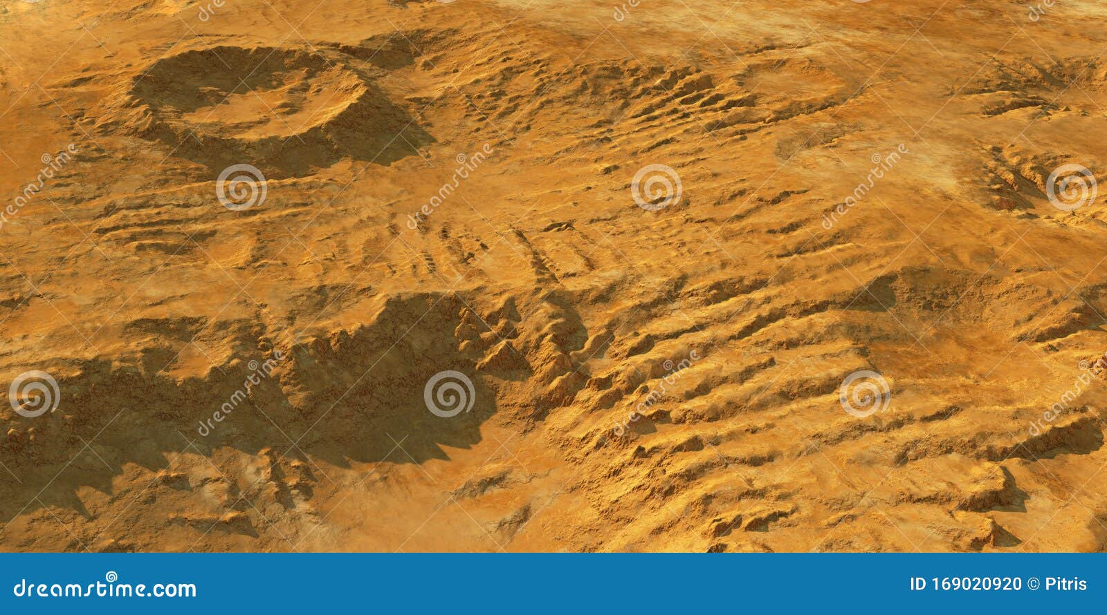 Mars From Above With Visible Craters. Extremely Detailed And Realistic ...