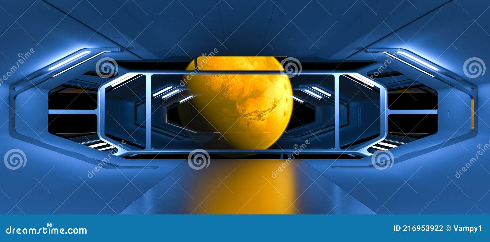 View of Mars from a Deck of a Spaceship. Interstellar Travel. Planets ...