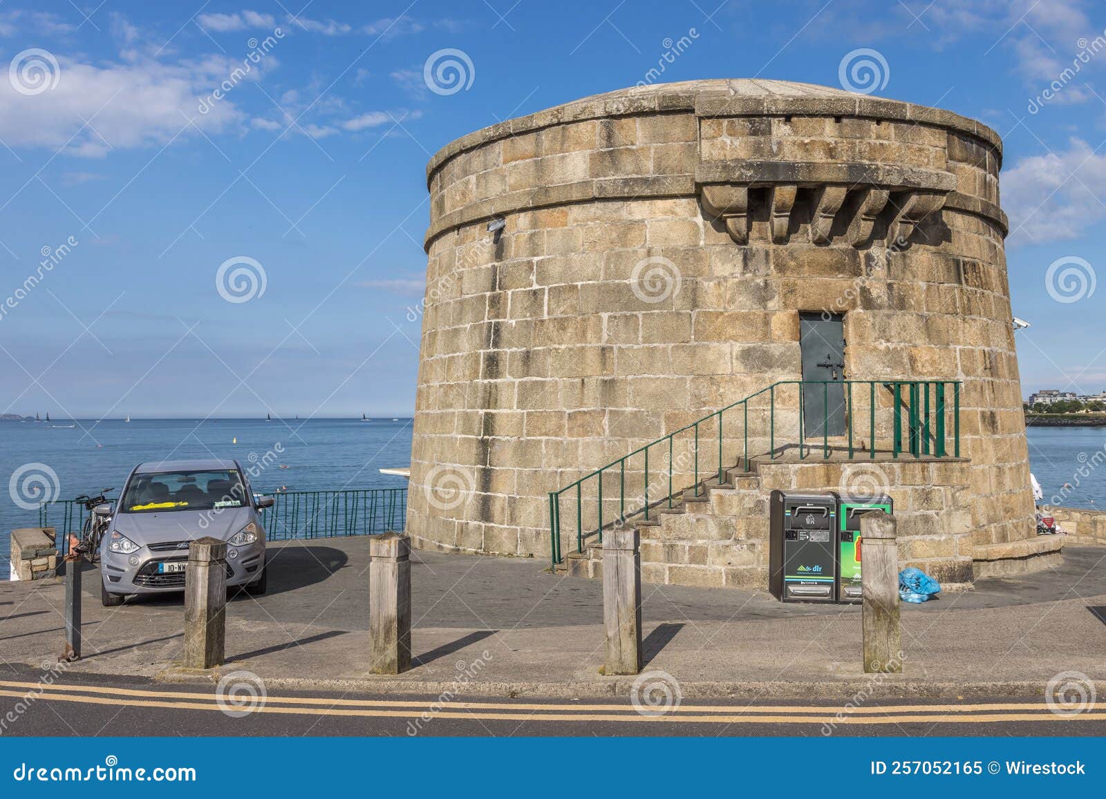 View of Martello Tower and the Sea in Dublin Under the Beautiful Cloudy ...