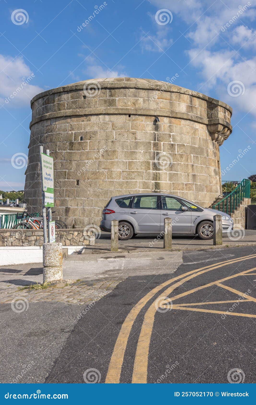 View of Martello Tower and the Sea in Dublin Under the Beautiful Cloudy ...