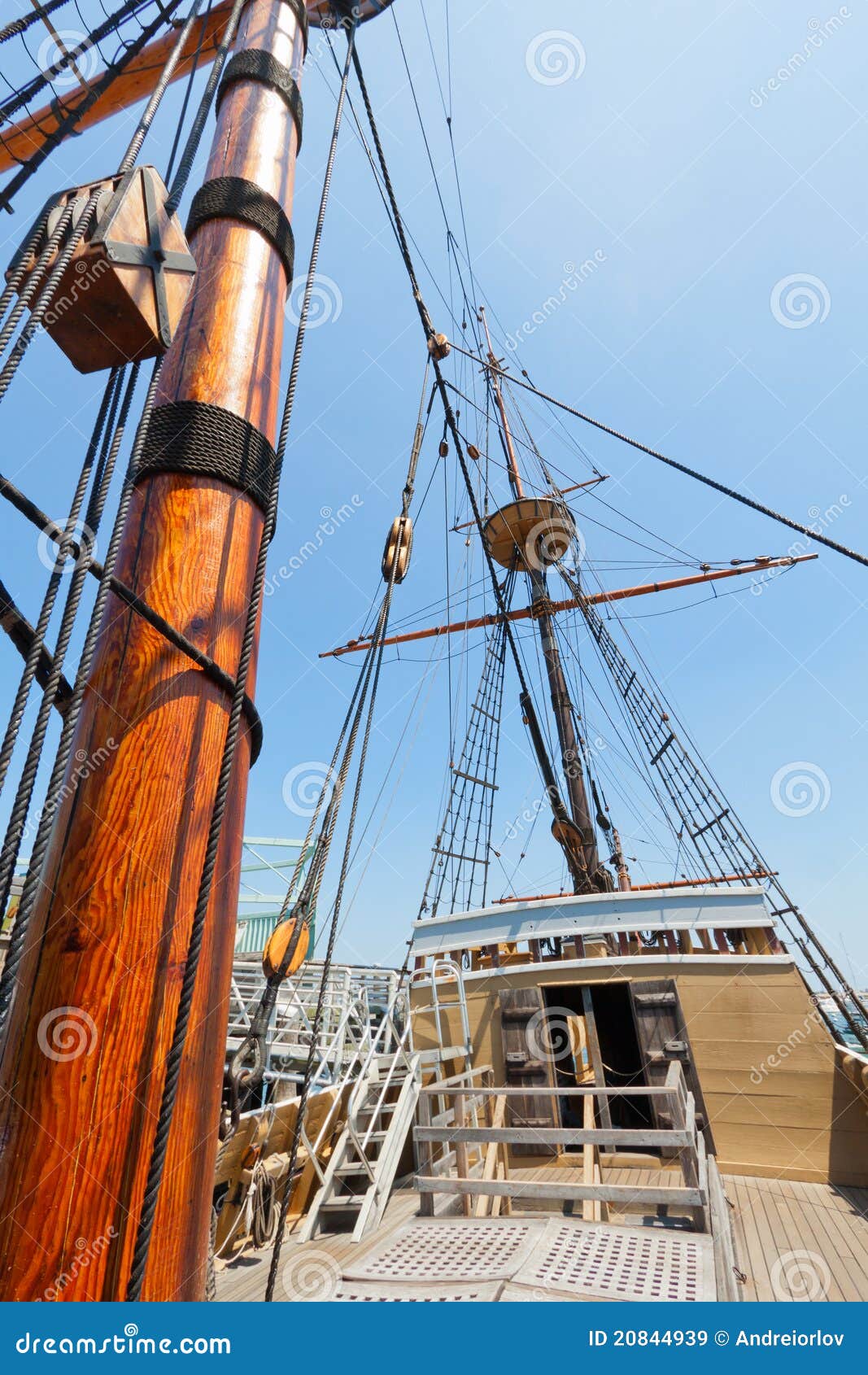 View of Mast and Rigging on the Tall Sail Ship. Stock Image - Image of ...