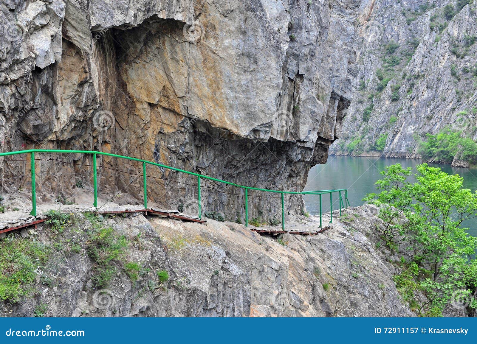 View of Matka canyon stock image. Image of hiking, blue - 72911157
