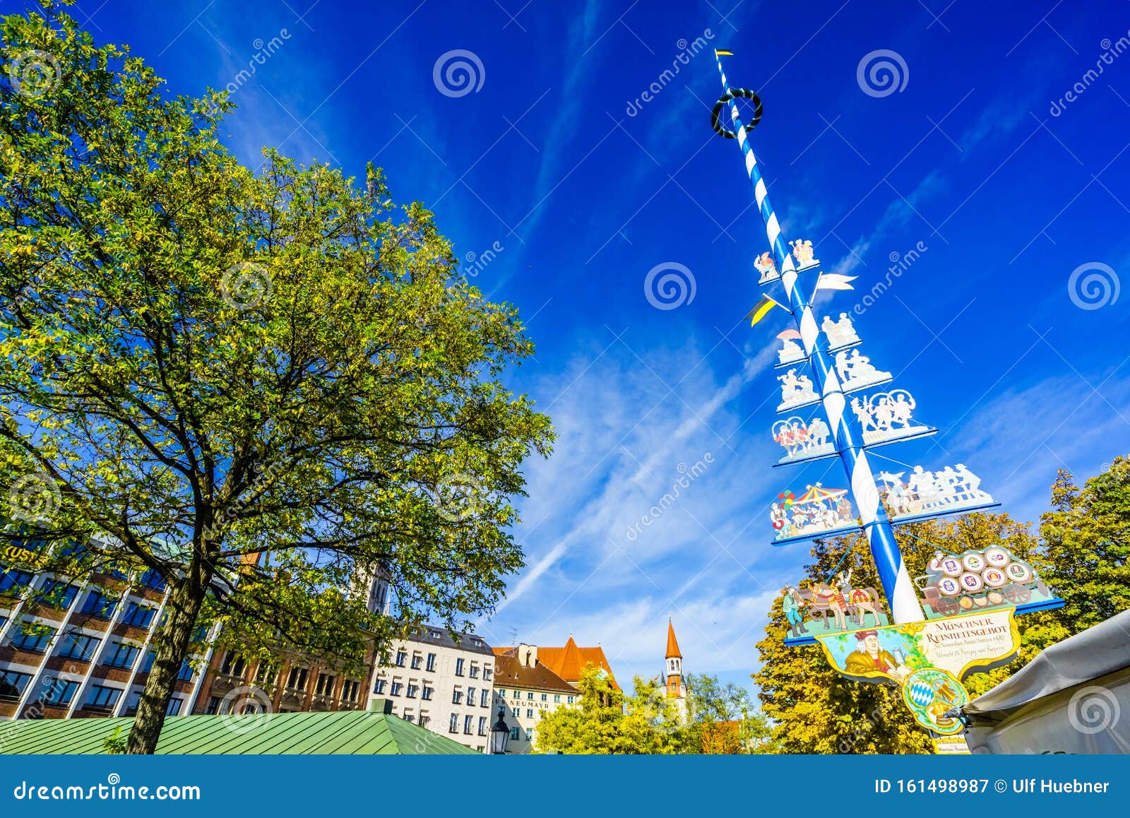 View on Maypole at Viktualienmarkt in Munich, Germany Stock Image ...