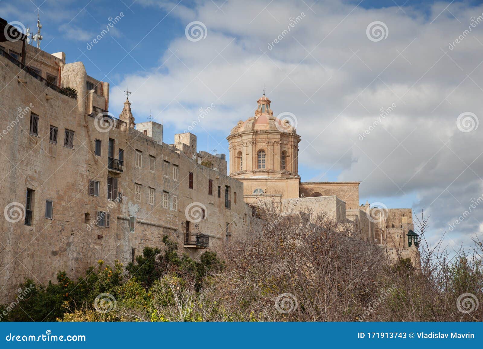View of Mdina, Malta stock image. Image of maltese, catholic - 171913743