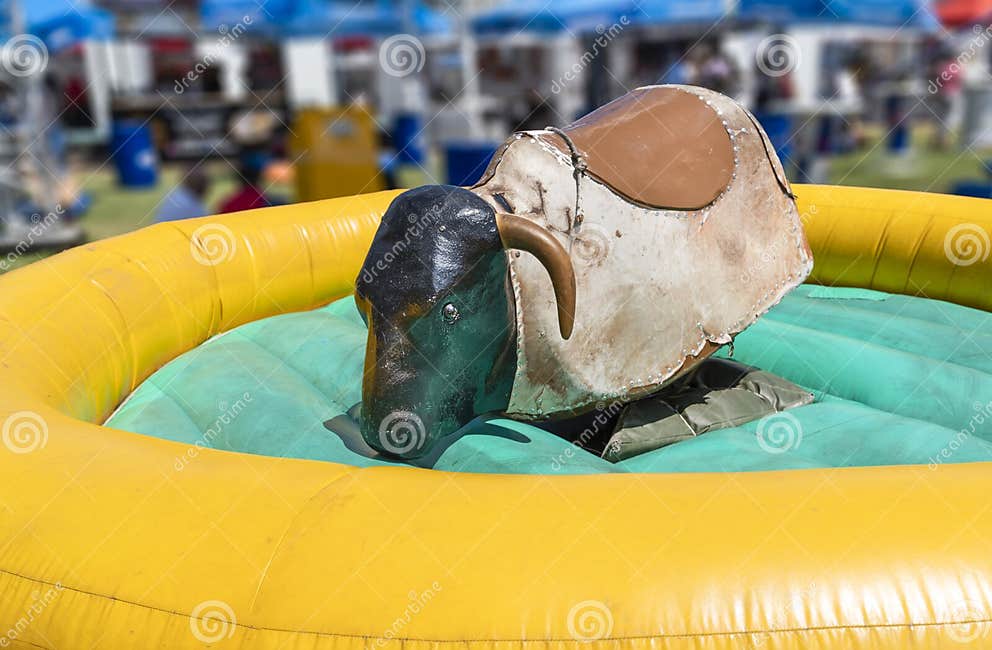View of a Mechanical Bull Machine with Nobody Stock Photo - Image of ...