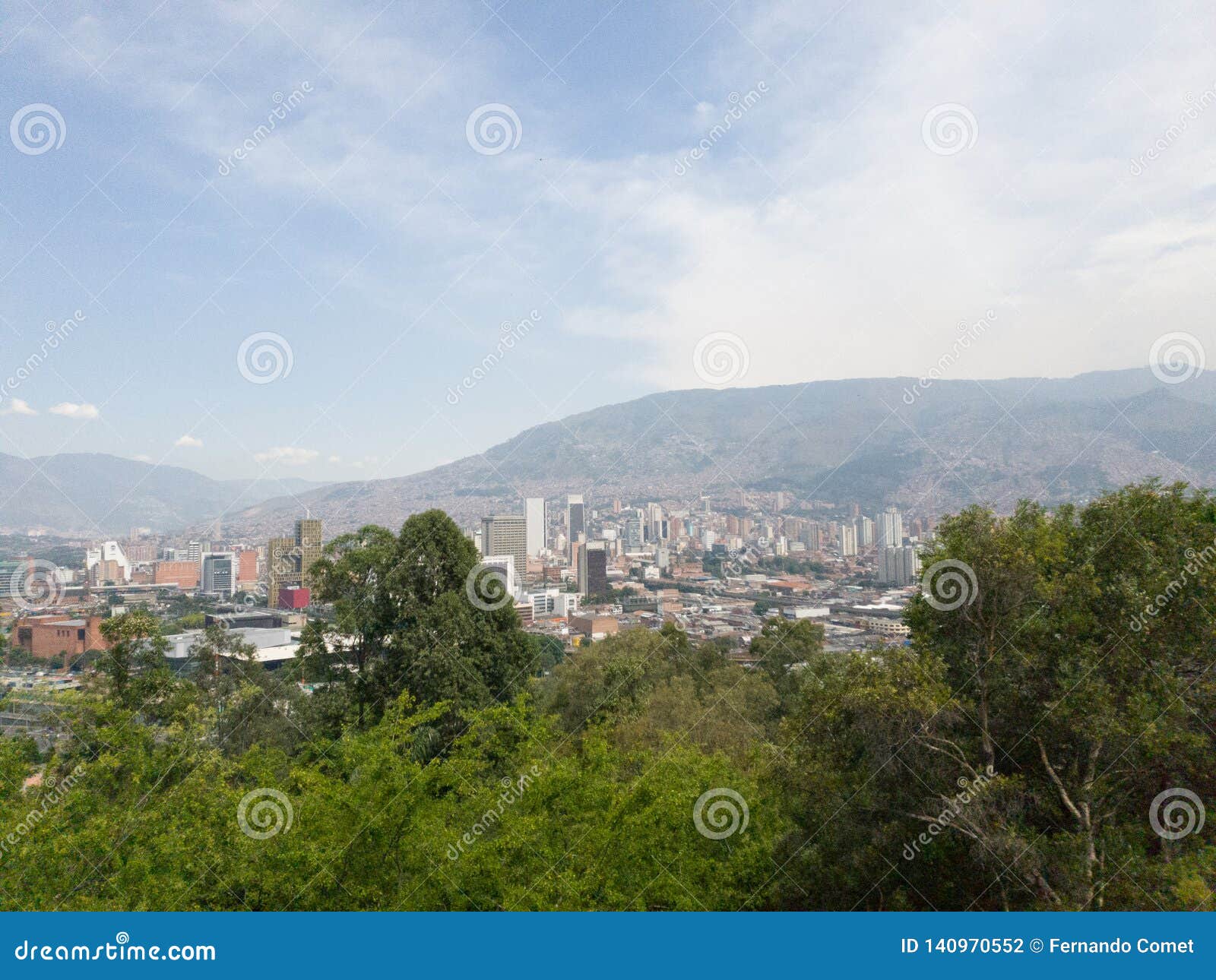 View of Medellin City and Valley Stock Photo - Image of nature, houses ...