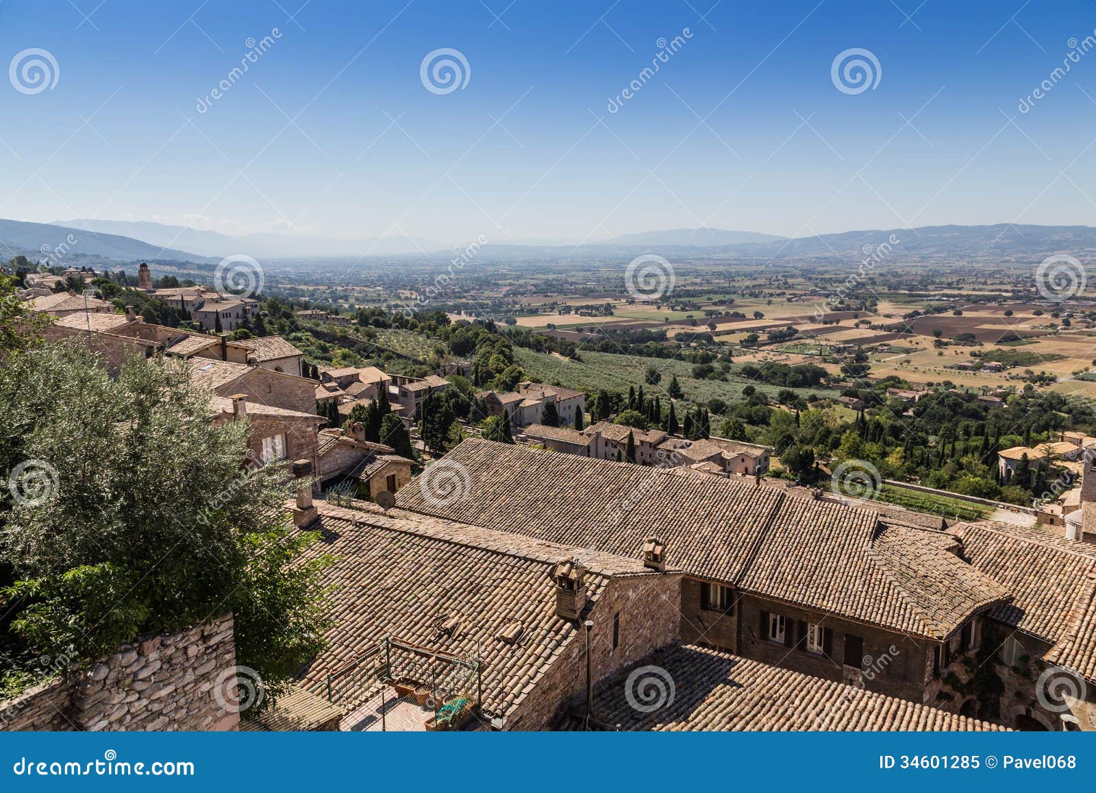 View of Medieval Assisi Town, Italy Stock Image - Image of italian ...