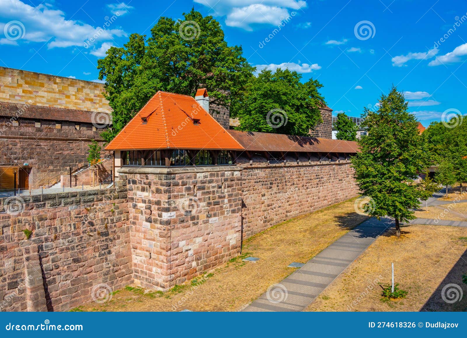 View of the Medieval Fortification of the German City Nurnberg Stock ...