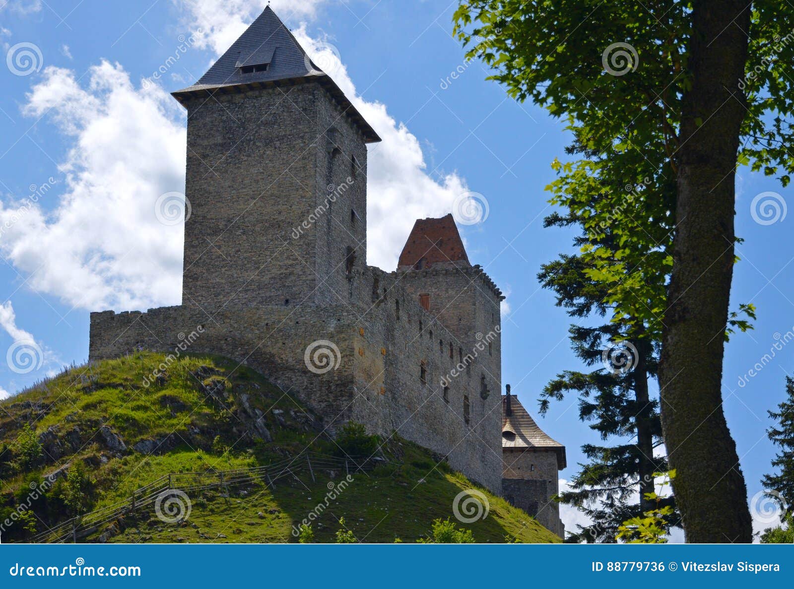 View of the Medieval Fortress Stock Photo - Image of architecture, blue ...