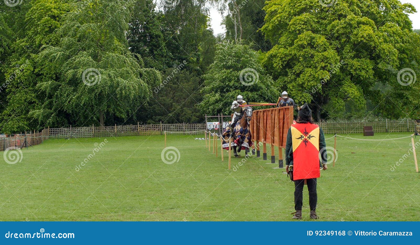 View of a Medieval Joust with Knights in Costume Editorial Stock Photo ...