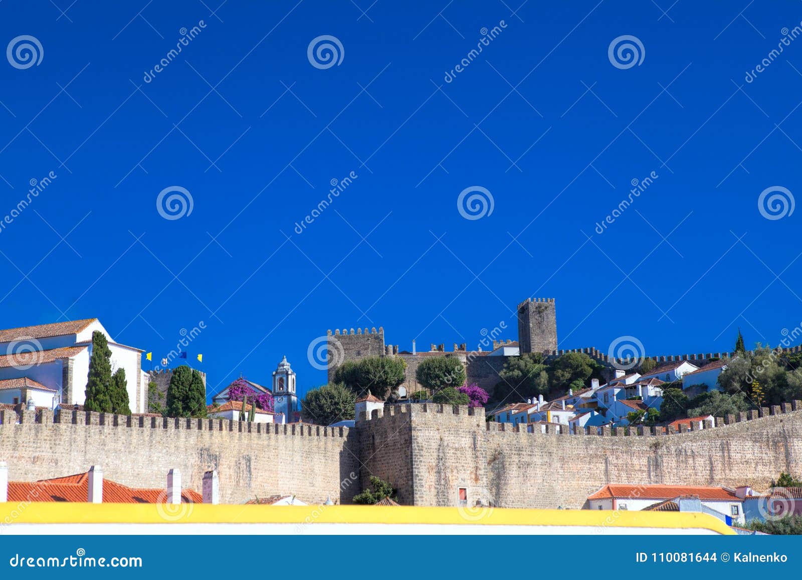View of Medieval Town Obidos on a Beautiful Summer Day Stock Photo ...