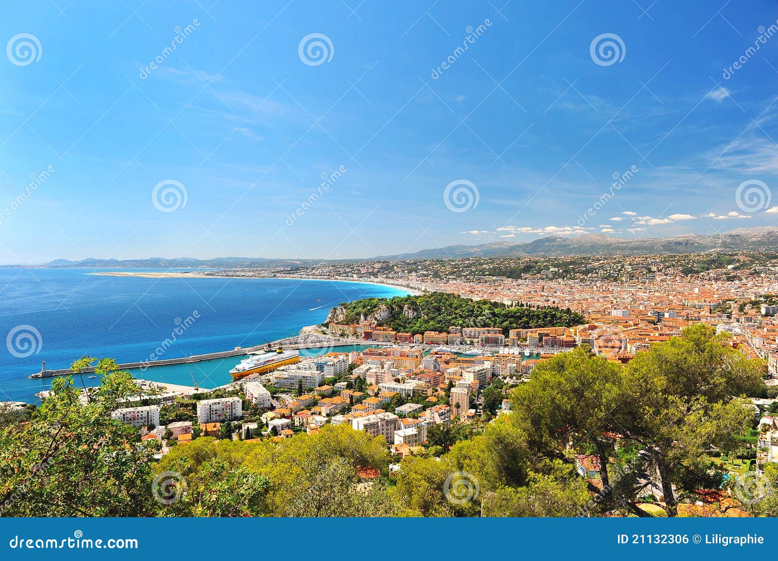 View of Mediterranean Resort, Nice, France. Stock Photo - Image of ...