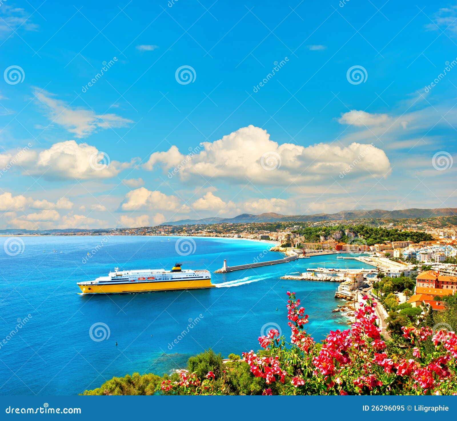 View of Mediterranean Resort Nice, French Riviera Stock Image - Image ...