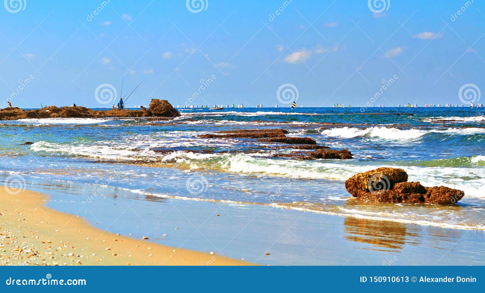 View of the Mediterranean Sea and the Coastline Editorial Stock Photo ...
