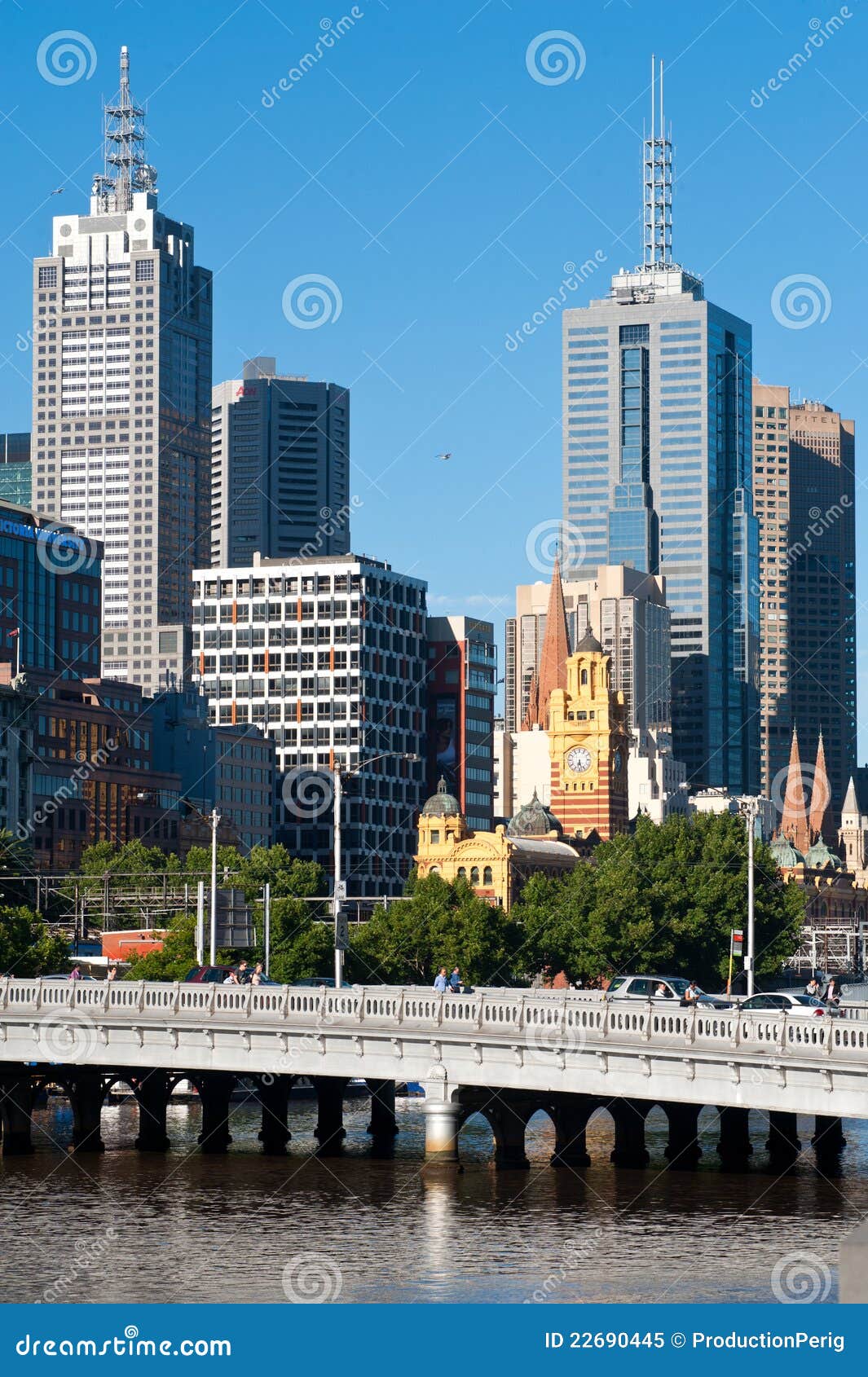 View Melbourne City - Victoria - Australia Stock Image - Image of high ...