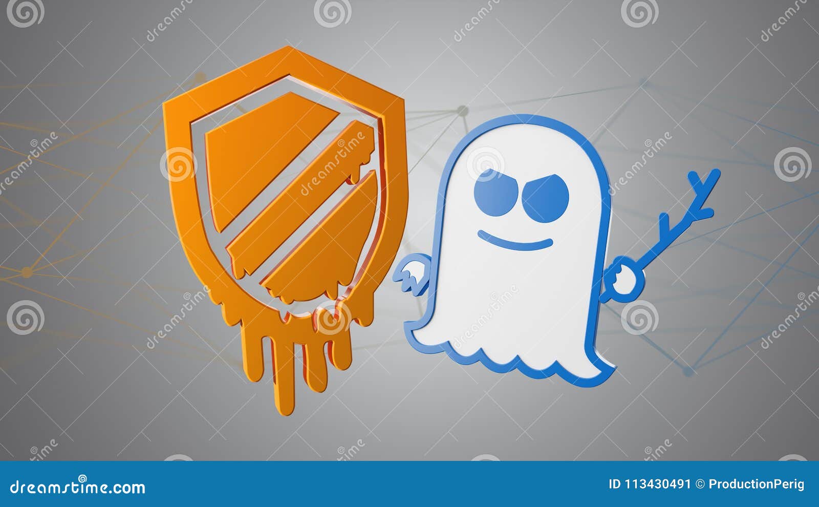 Meltdown and Spectre Processor Attack with Network Connection - Stock ...