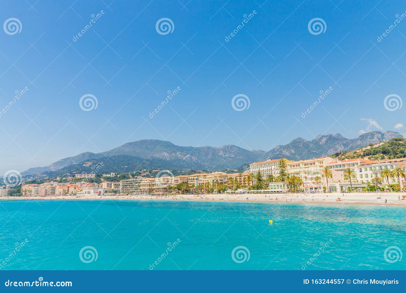 A view in Menton in France stock image. Image of relaxation - 163244557
