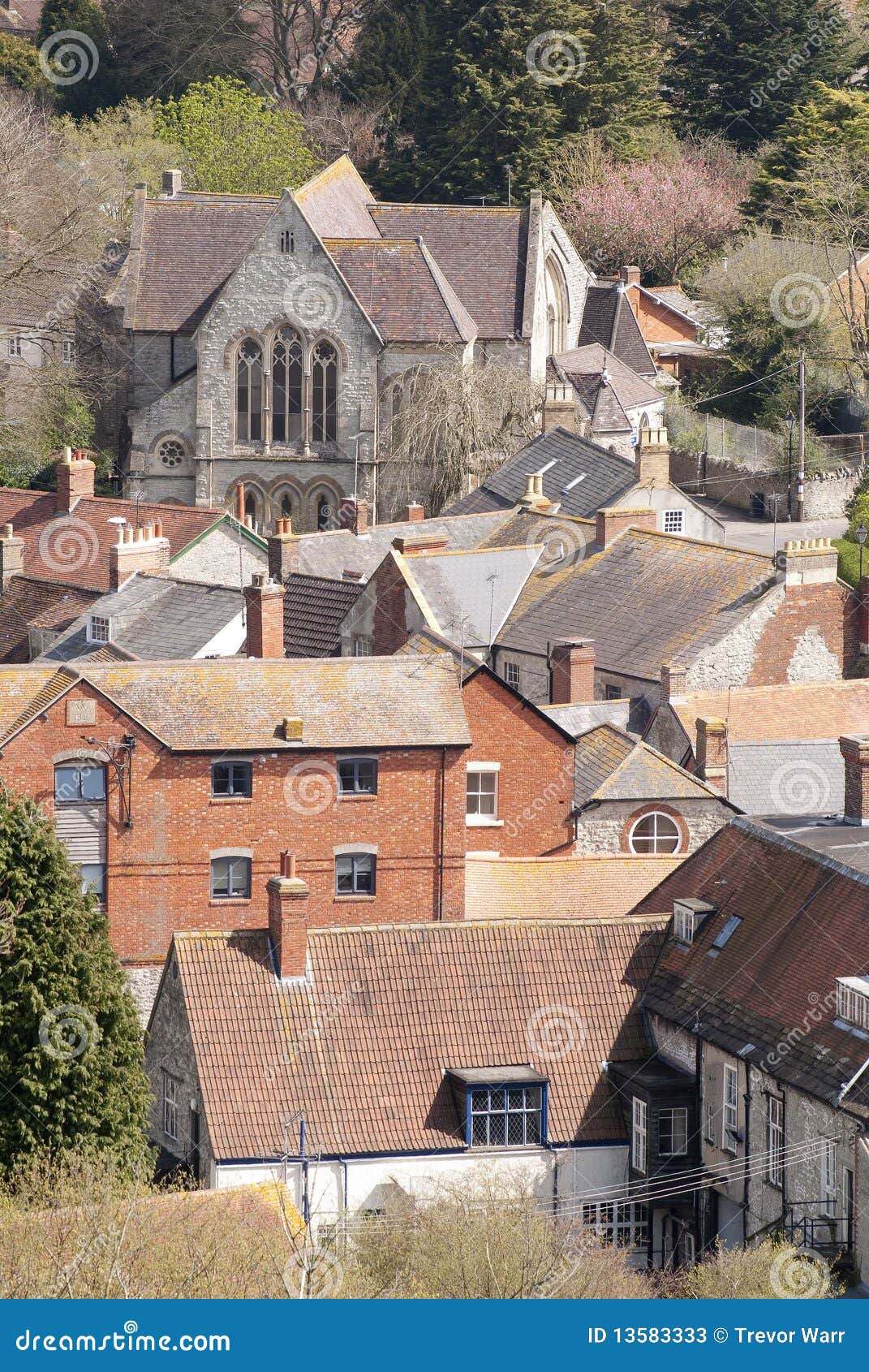 View of Mere,Wiltshire from Castle Hill Stock Image - Image of ...