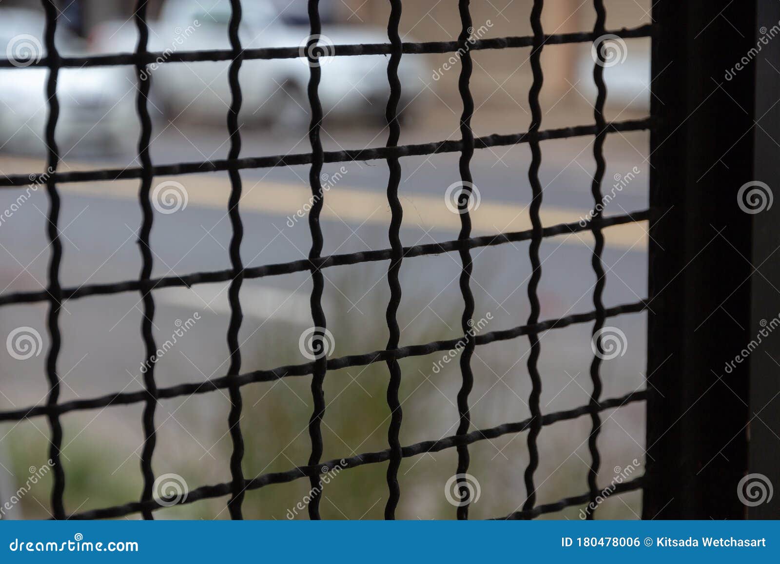 A View of a Mesh Cage Fence with Wire ,the Concept of Freedom Stock ...