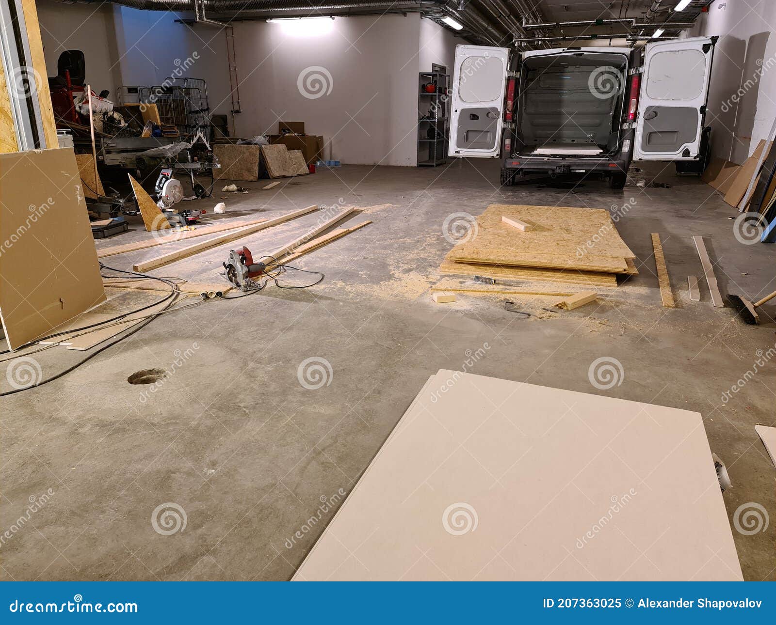 View of Mess on Working Place. Stock Image - Image of industry, room ...