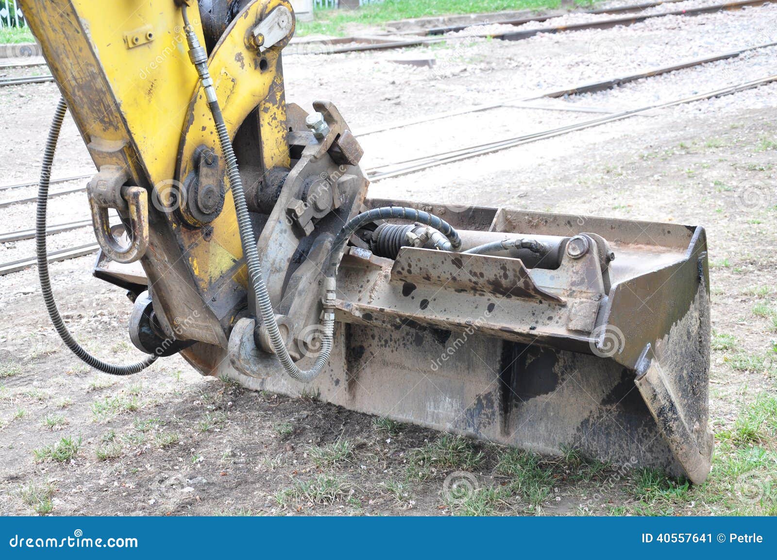 View of a Metal Excavator with an Excavator Stock Image - Image of tool ...