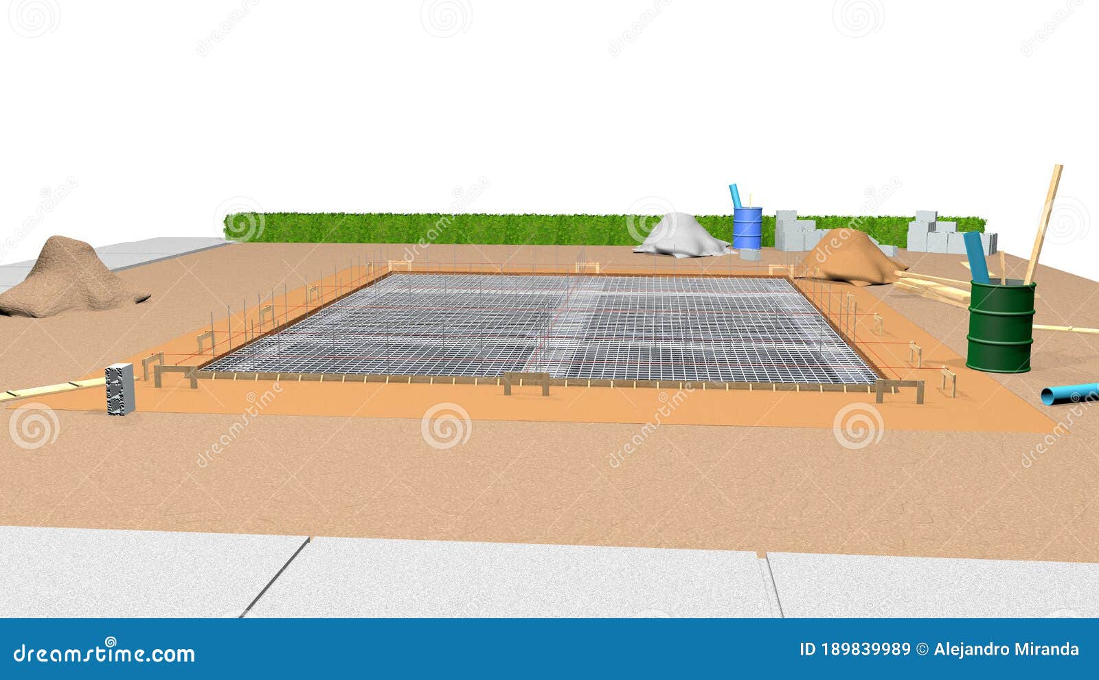 Construction Of Foundations Of A Building Cartoon Vector ...