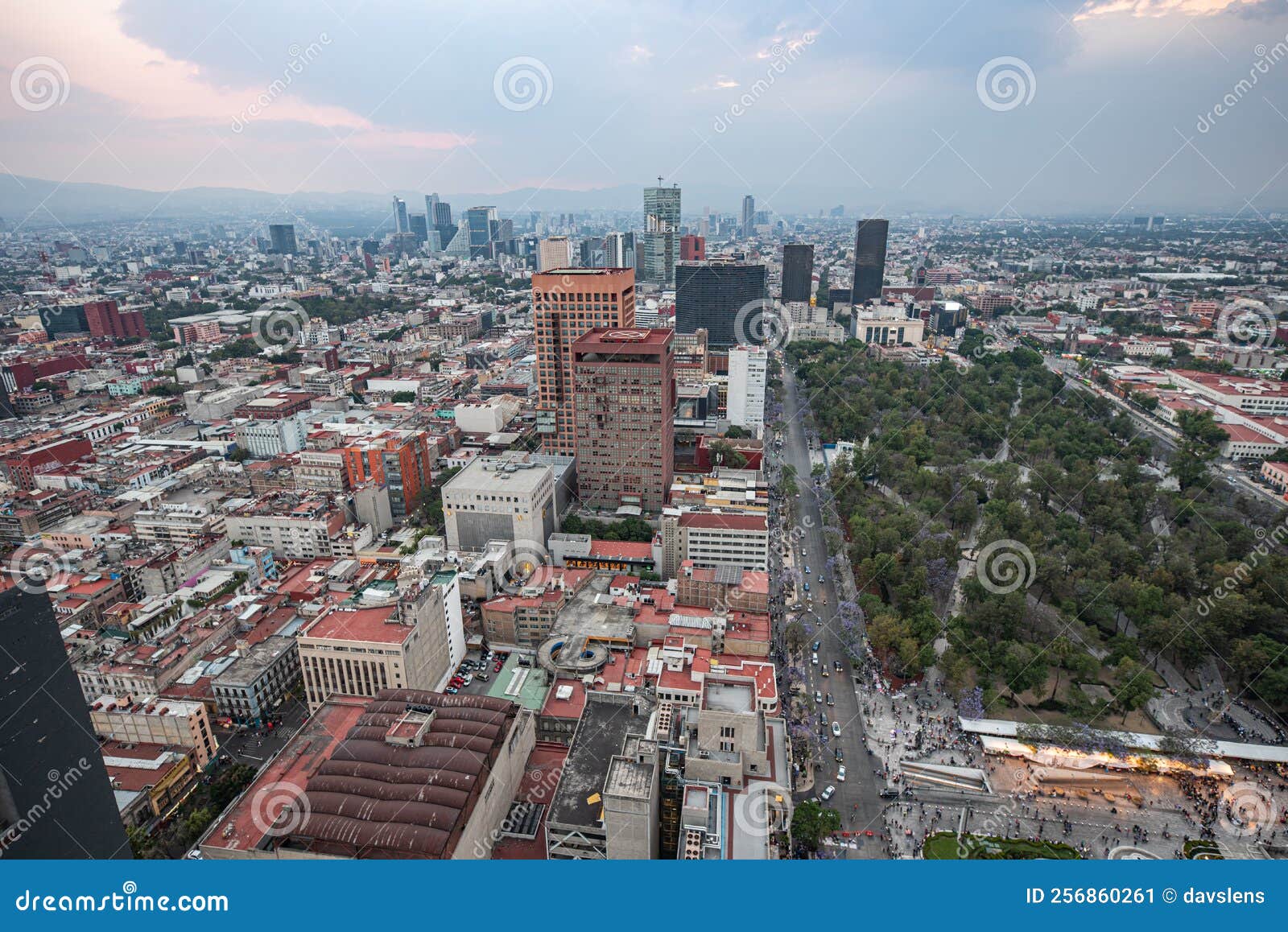 View of Mexico City stock image. Image of skyscraper - 256860261