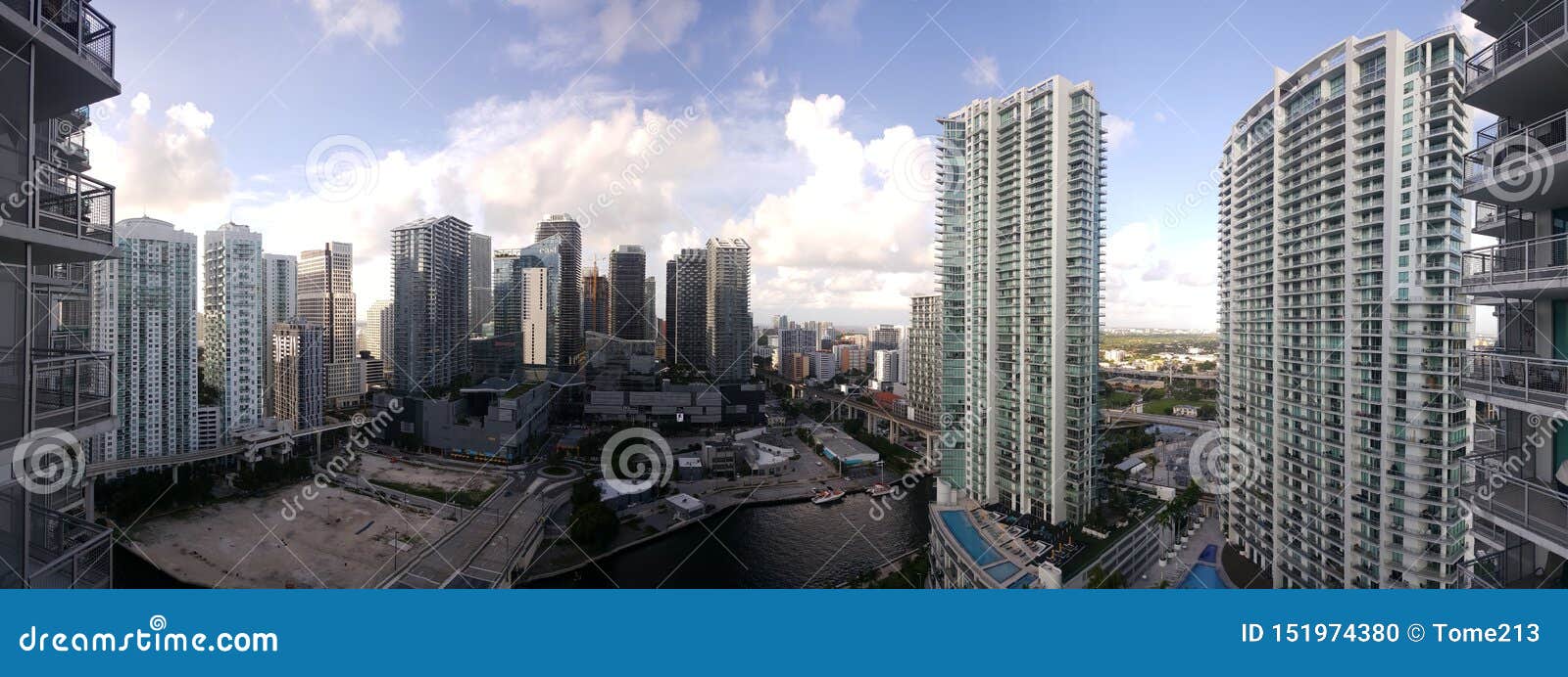 A View of the Miami Skyline Editorial Image - Image of architectural ...