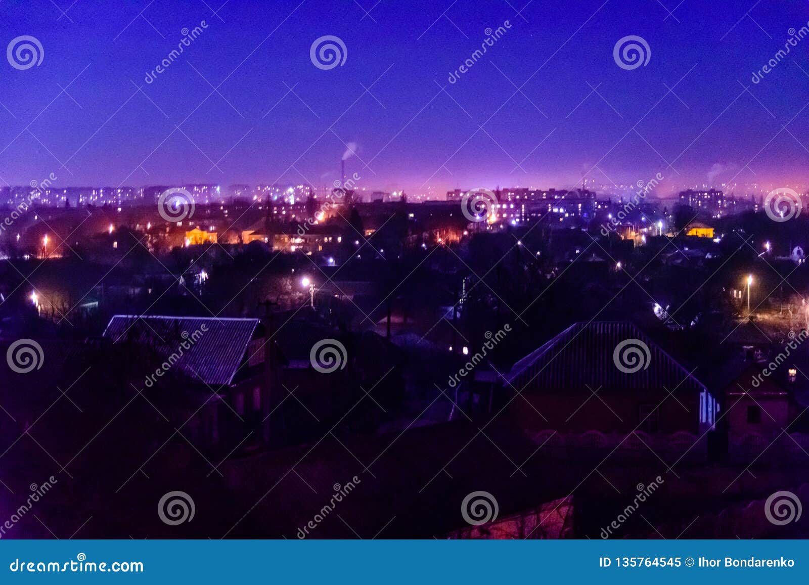 View on the Midnight City Alexandria, Ukraine Stock Image - Image of ...