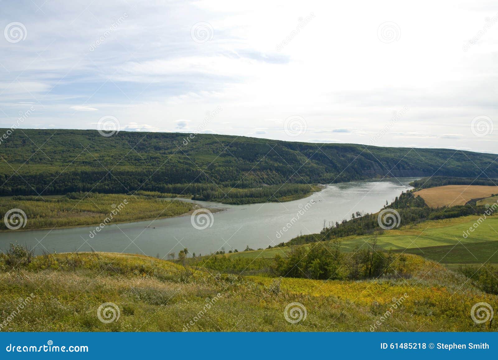 View of the Mighty Peace River, Northeastern BC Stock Photo - Image of ...